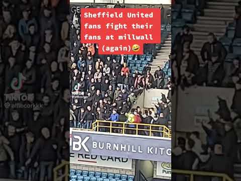 Sheffield utd v Millwall fans fighting