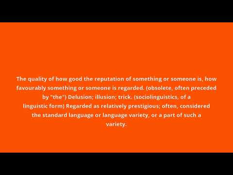 what is the meaning of prestige.