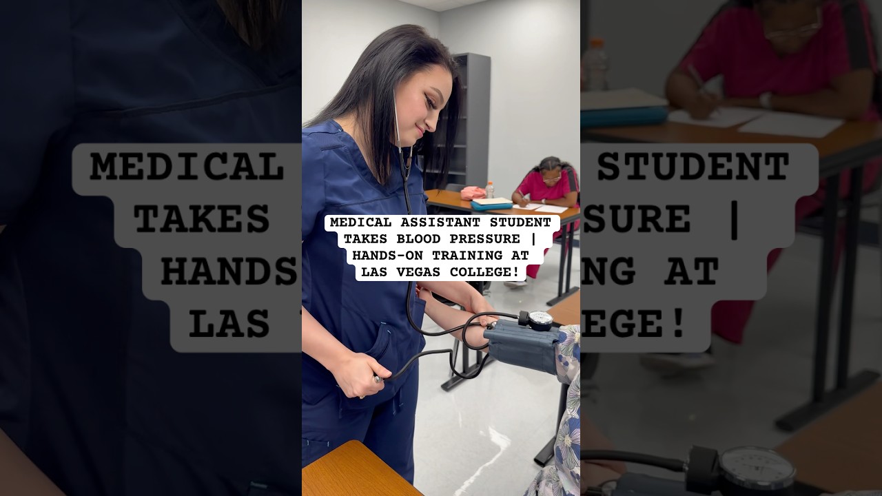 🩺 Medical Assistant Student Takes Blood Pressure | Hands-On Training at Las Vegas College!
