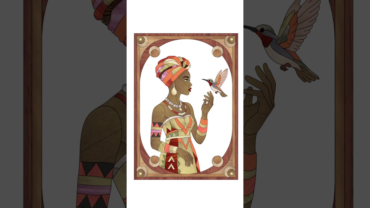 From sketch to wood, Intarsia pattern collection