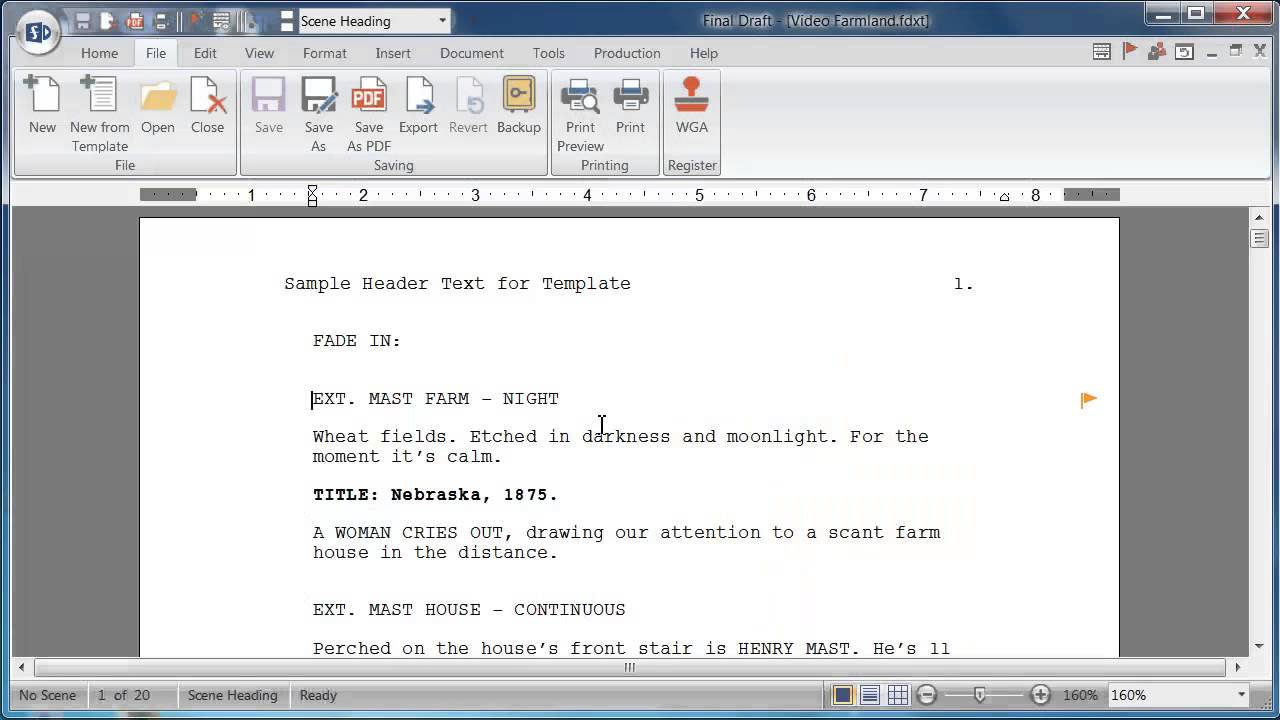 Final Draft 9 for Windows | How to Save and Customize Templates