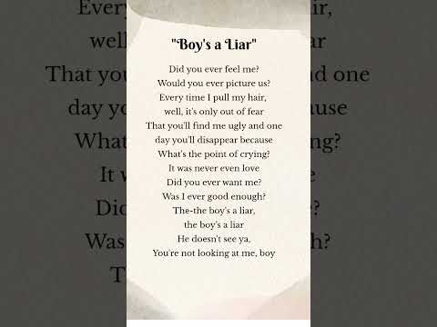 Boy's a liar Pt. 2 | Pinkpantheress & Ice Spice #lyrics #boysaliarpt2 #lyricsvideo #foryou