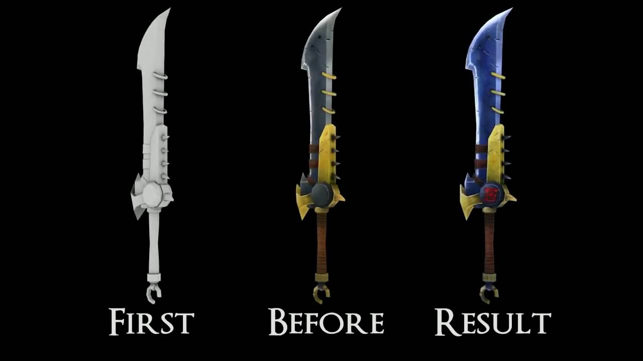 Hand-Painted Sword Modeling & Texturing Blender 3D