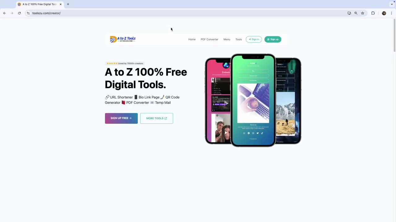 URL Short, Biolink Page, QR Code Generator All Tools at One Place