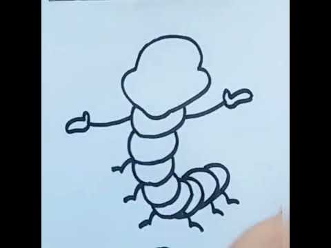 Draw Easy Caterpillar cute cartoon drawing/#inshort #easy #drawing #cute #caterpillar #cartoon/4sci