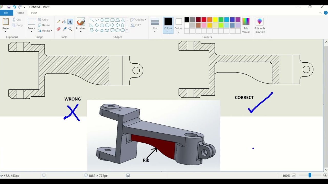21) Exclude rib from sectioning