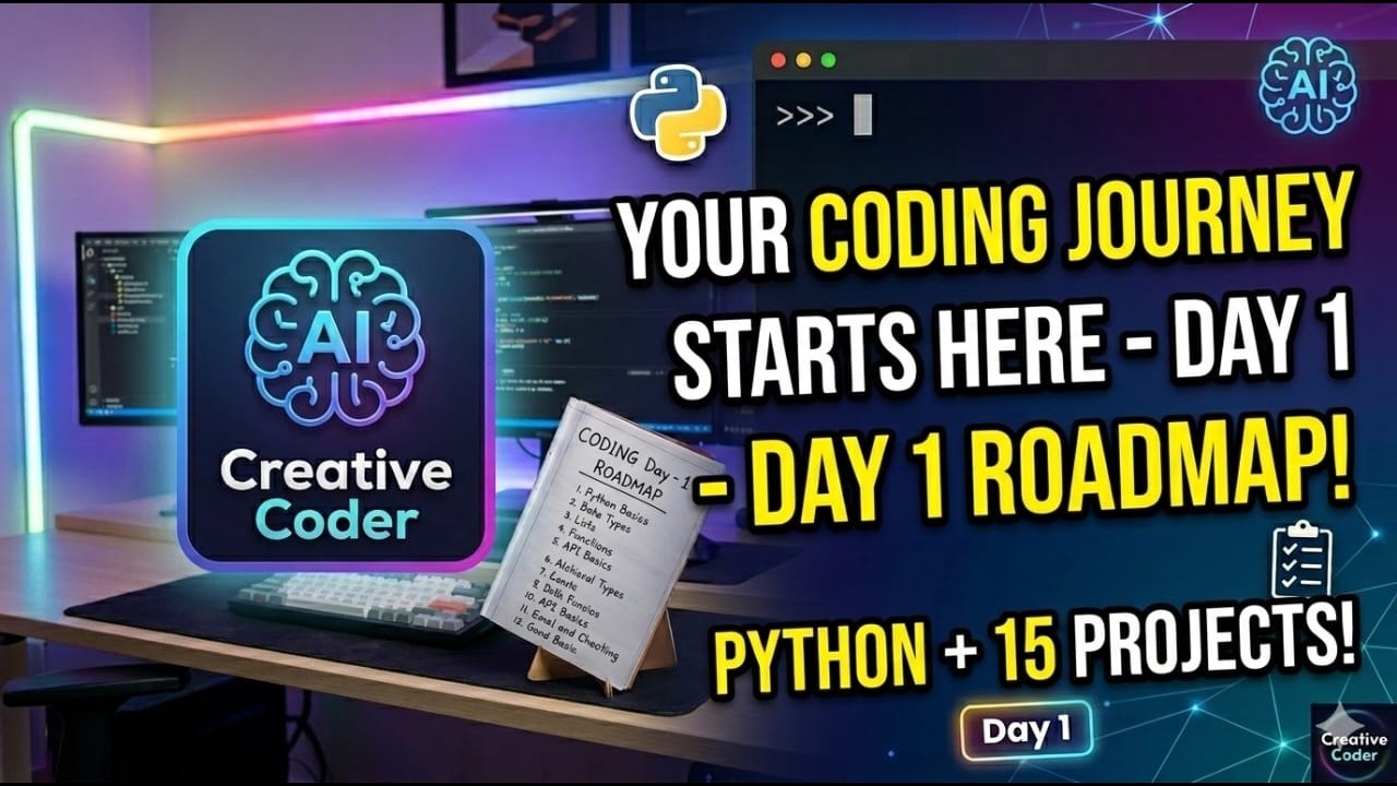 Python Deep Dive: Day 1 - Why Python is the Future of Coding! 🐍🚀 | Basics & Roadmap | Creative Coder