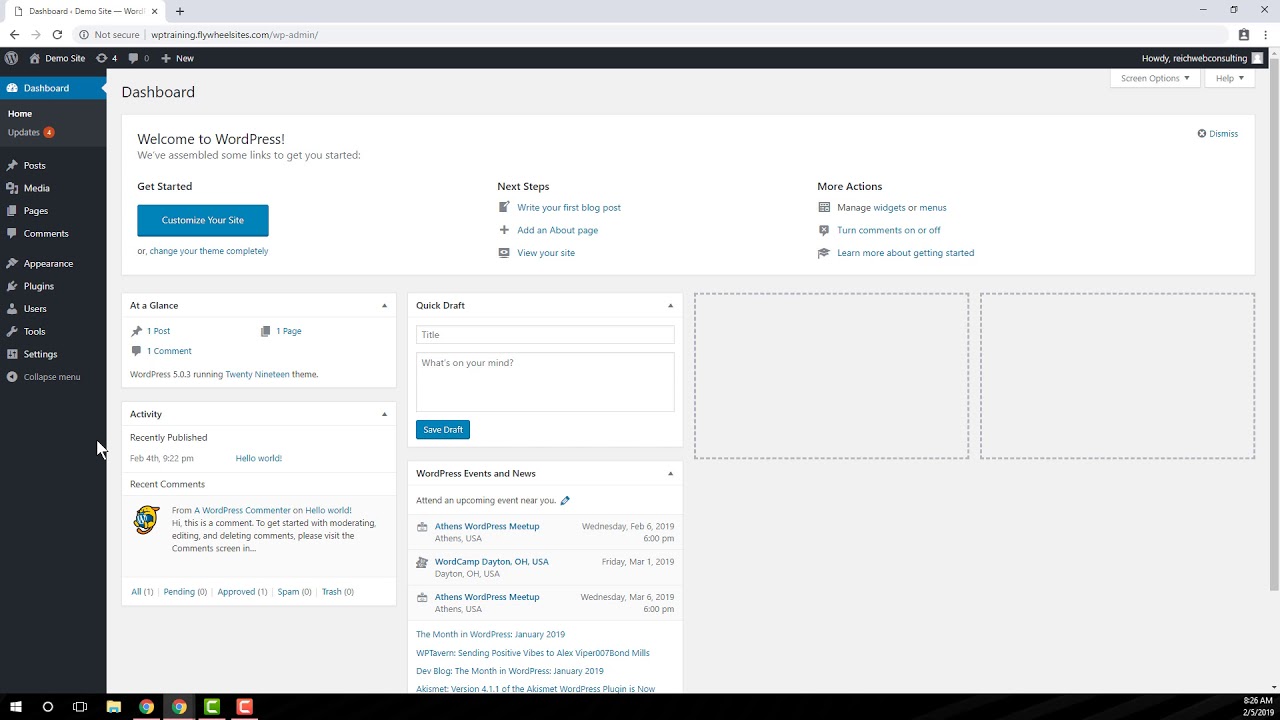 WordPress Tutorial 2   Dashboard Overview