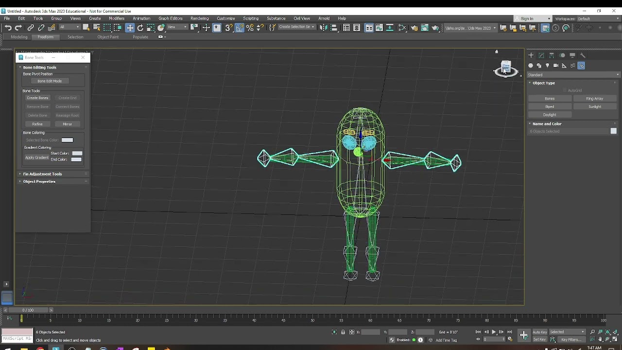 3ds max adding bones