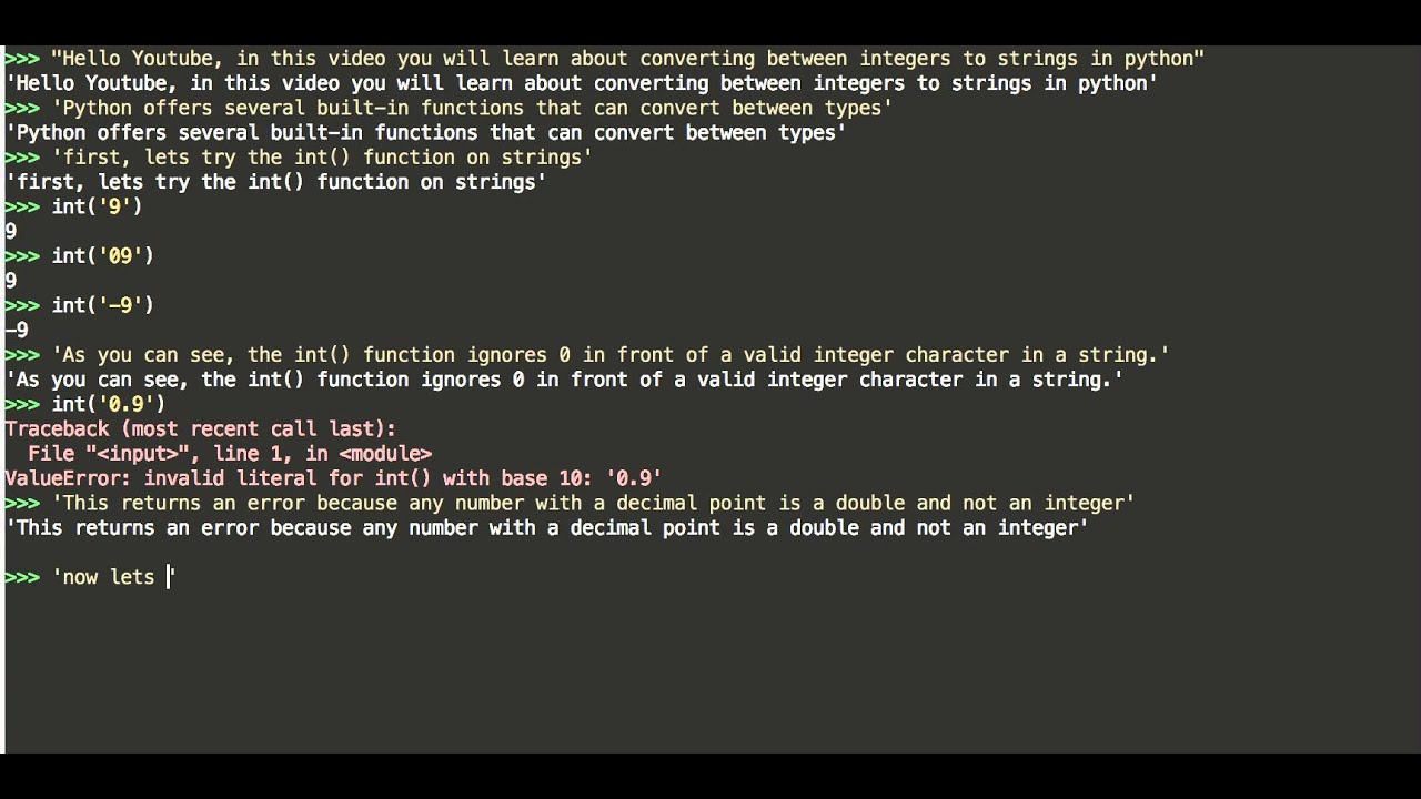 Converting between Strings and Integers in Python