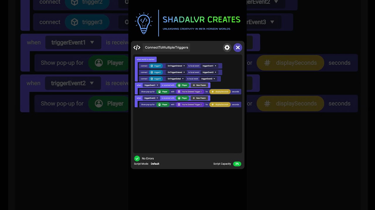 Connect To Multiple Triggers Code Blocks Script #short