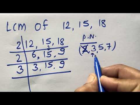 Lcm of 12,15,18 | lcm by division method examples | Exam | Question | Hindi | Surendra khilery