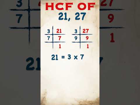 HCF of 21 & 27 / #shorts #short #hcf #viral #hcf_lcm #publicreaction #math #fractions