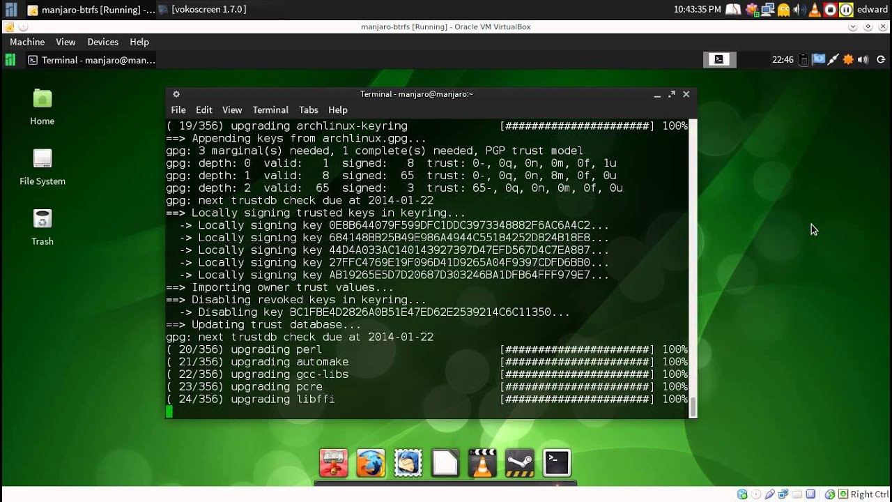 manjaro-0.8.6 basic btrfs install with compression enabled using testing CLI installer