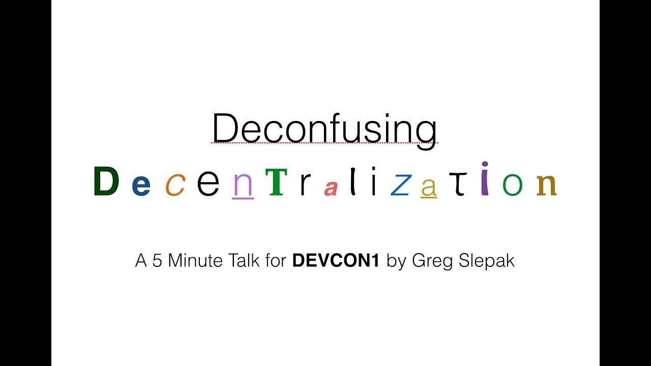 Deconfusing Decentralization