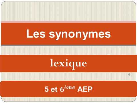 Lexique les synonyme 6 aep mes apprentissage en français