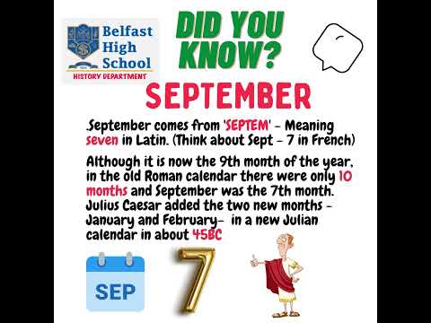 MEANING OF THE MONTHS OF THE YEAR: SEPTEMBER