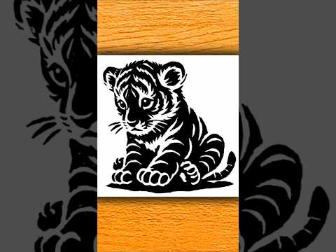 AI Tiger Drawing || Baby Tiger Drawing || cute 3d cartoon tiger Drawing #shorts