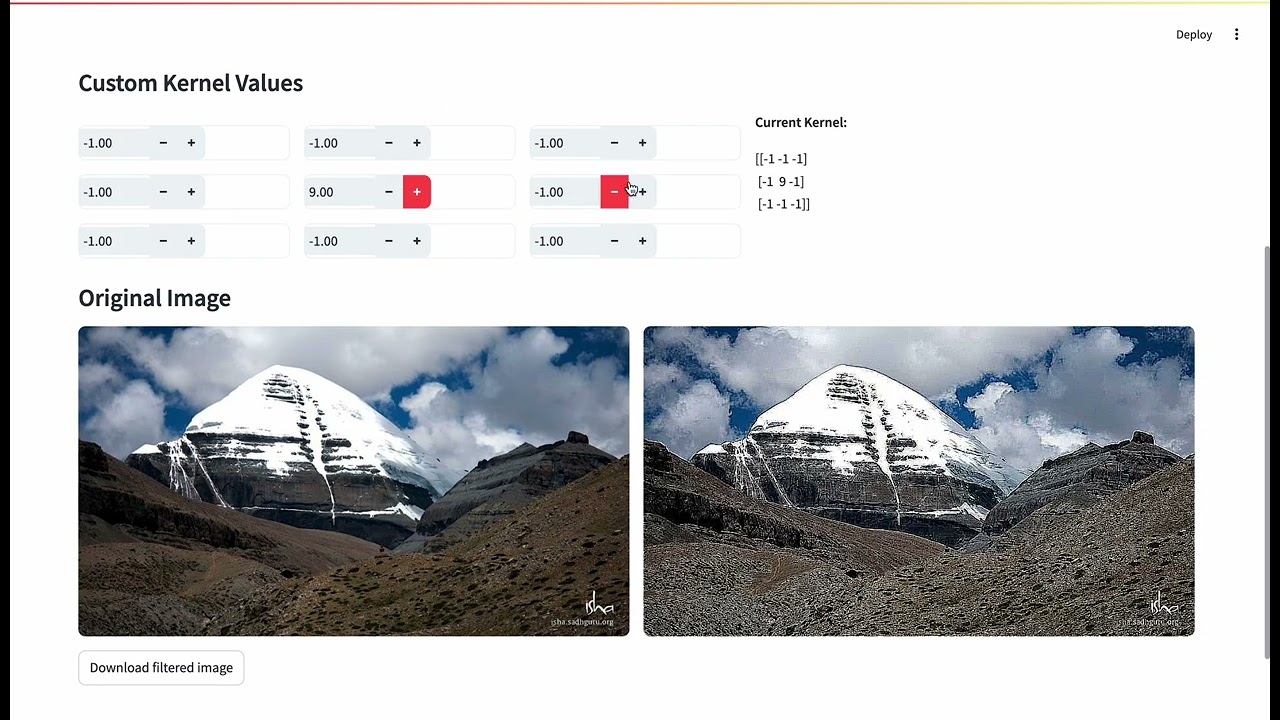 An app to experiment with Image filtering and convolution
