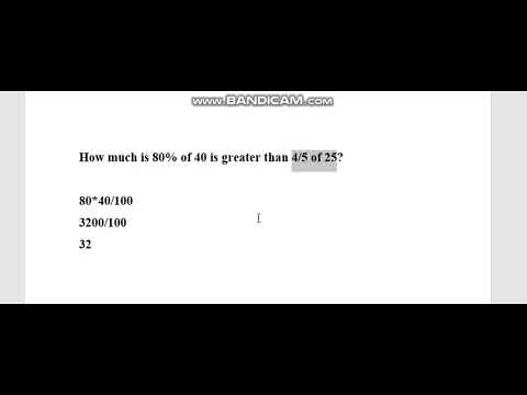 How much is 80% of 40 is greater than 45 of 25