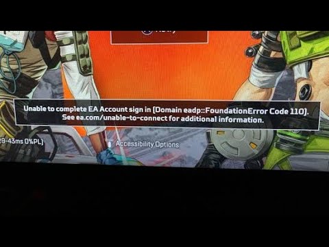 Unable To Complete EA Account Sign in apex legends code (110) apex legends sign in problem