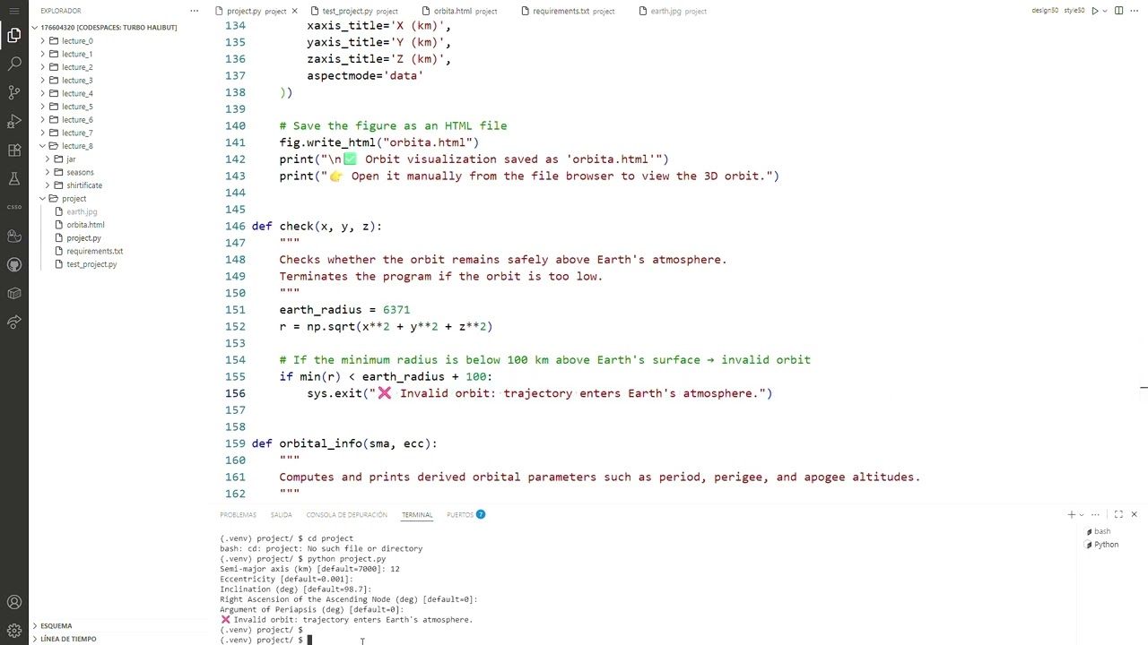 3D Satellite Orbit Visualizer in Python