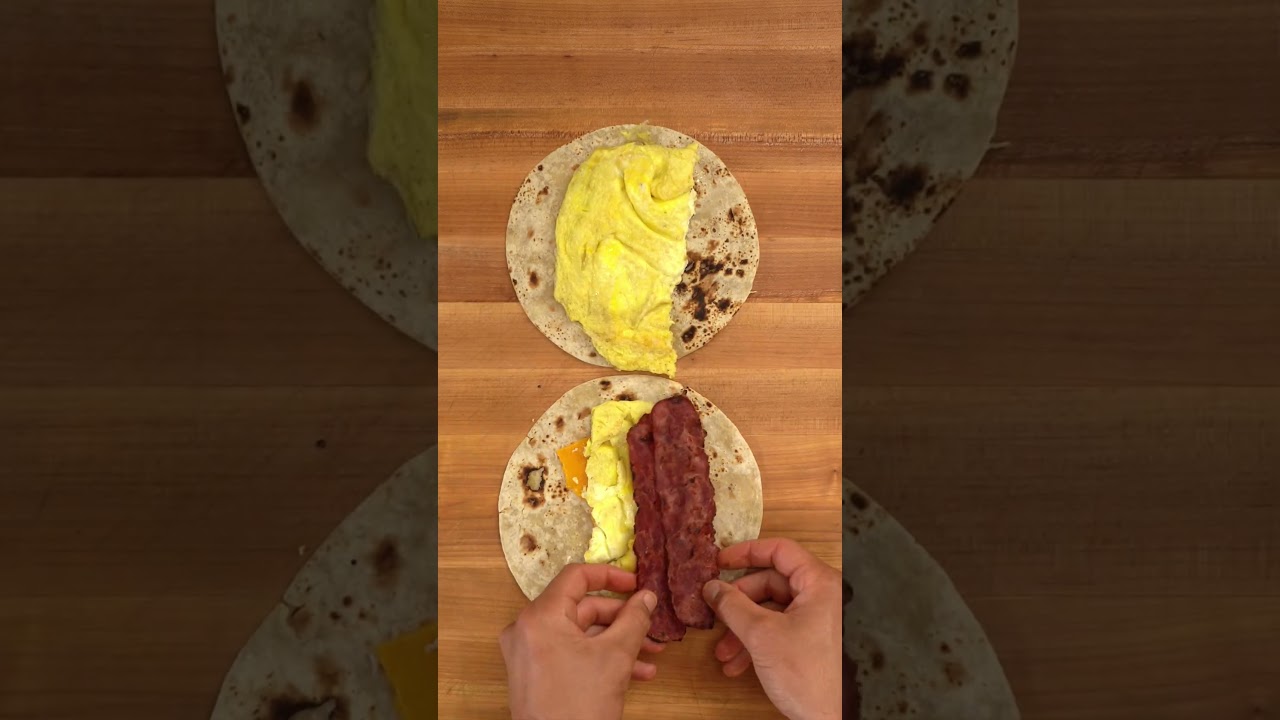 Simple Sandwich Series #49: Breakfast tacos 2 ways #shorts