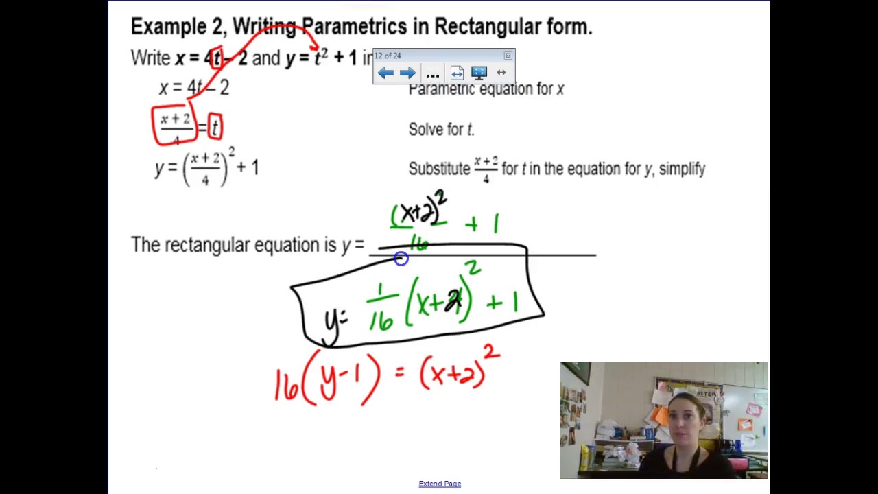 PreCalc 7.5 Day 1 Parametric Equations 2018