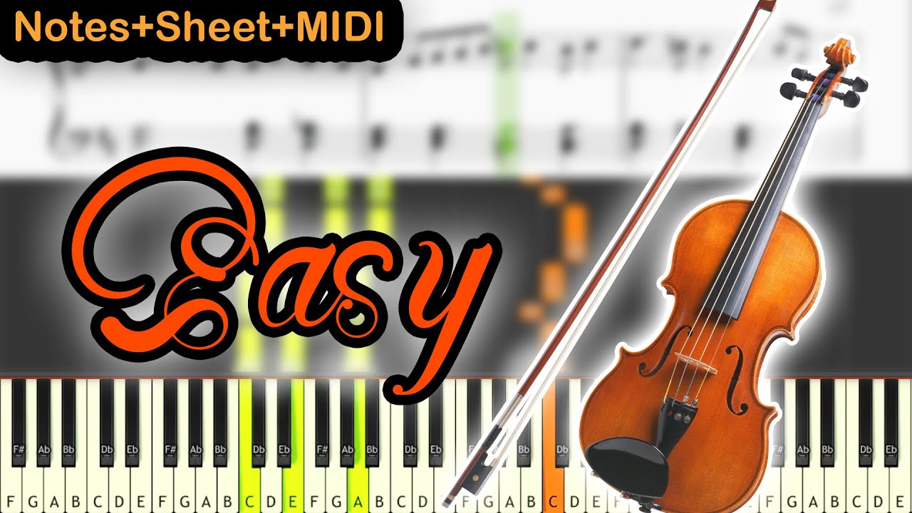 Sad Violin - Notes+Sheet+MIDI - EASY Piano Tutorial