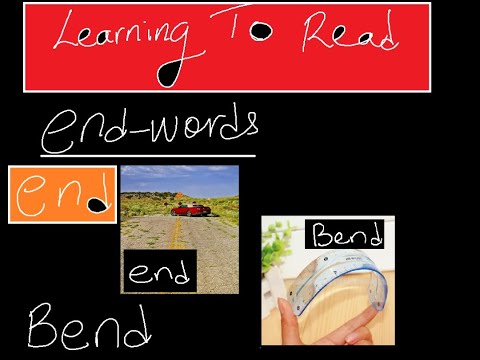 Learning to Read Four Letter Words containing; end, ook and age. 4 letter words with pictures.