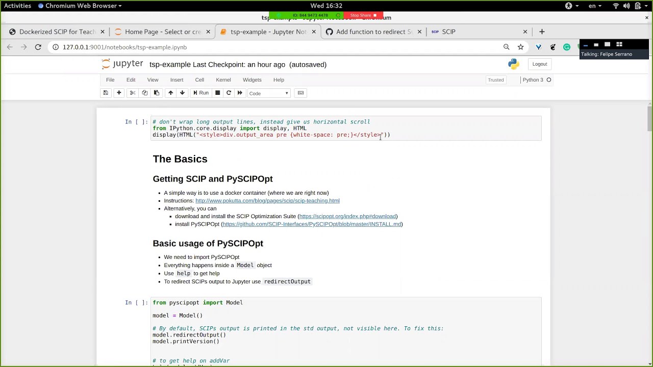 Question and Answer Session - PySCIPOpt: The Python interface for SCIP Optimization Suite