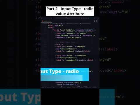Unleash HTML Radio Inputs: Value Attribute Mastery! #htmlform #codewithmayur