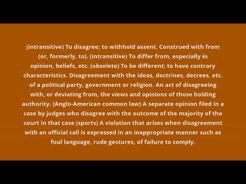 what is the meaning of dissent