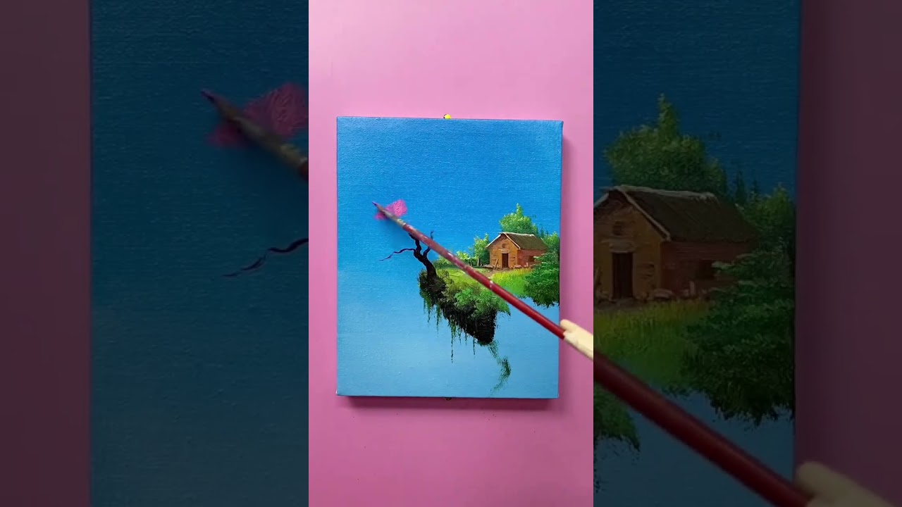 Easy Landscape Painting #howtopaint #painting #acrylicpainting #paintingtutorial #landscapepainting