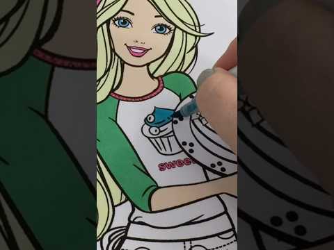 Coloring Barbie Sweet Treats #barbie #coloring #sweet #cake #barbiegirl