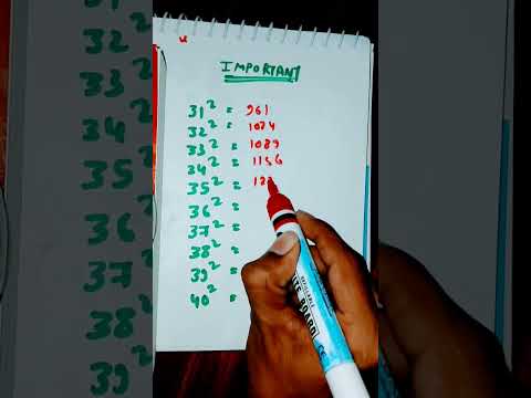 Squares from 31 to 40.#shorts #maths #youtube