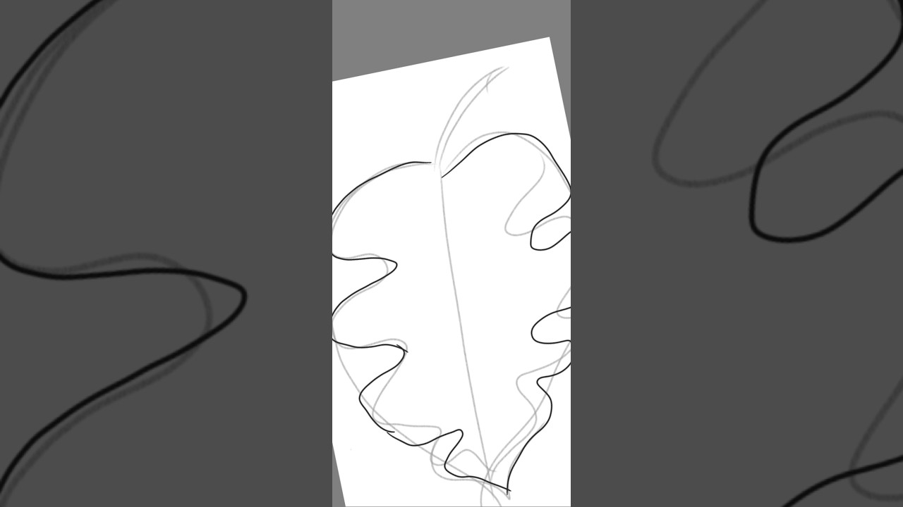 Easy Monstera Leaf Drawing // How to draw Monstera Leaf 🌿 #shorts #easy #how #art #drawing