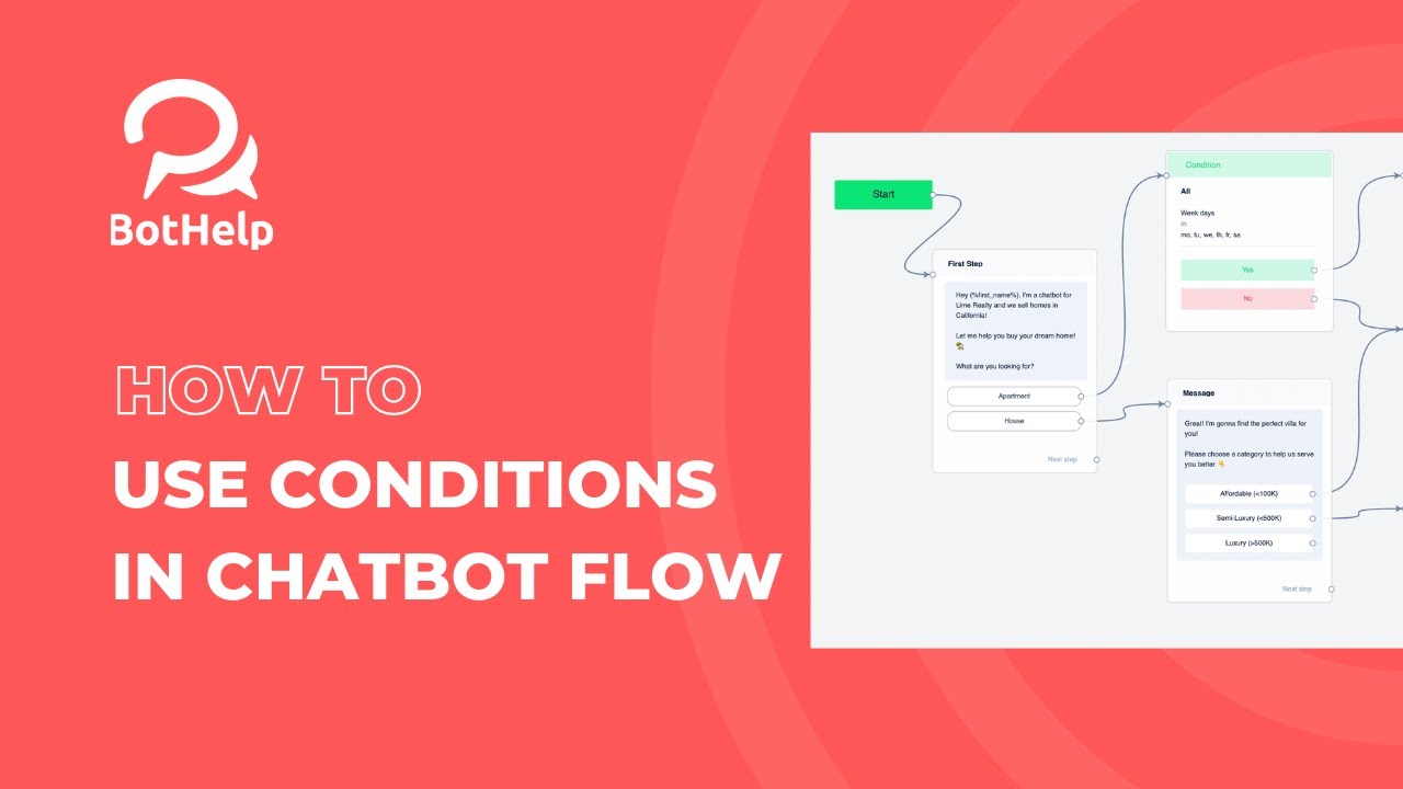 How to use conditions in a chatbot flow