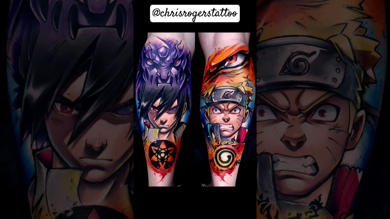 💎NARUTO & SASUKE TATTOOS💎 by @chrisrogerstattoo #animetattoo #anime