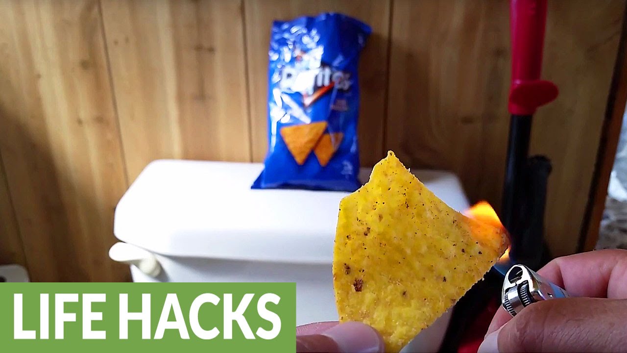 Doritos camping hack: Fire starter tips