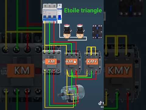 démarrage étoile triangle #electronic #electric #moteur_asynchrone_triphasé #moteur