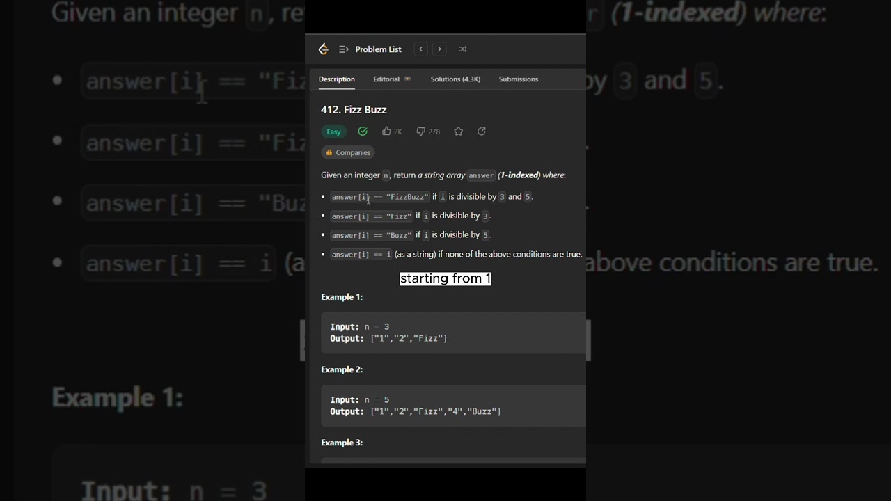 Solving the Fizz Buzz Problem - Full Video Out Now! #shorts #programming #leetcode #hackerrank #code