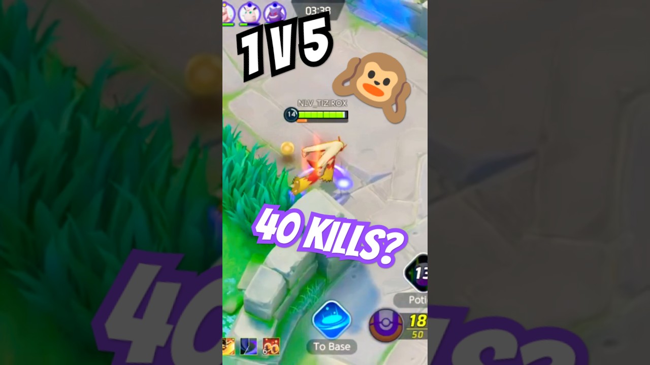 1 v 5 With 40 Kills? || #pokemonunitegameplay #pokemonunite #pokemon #shrots #viral #trendingshorts