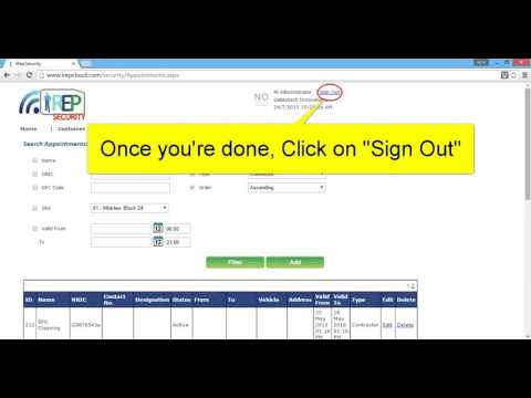 How to Edit Appointment iREP Visitor Management System (VMS) 24th JULY 2015