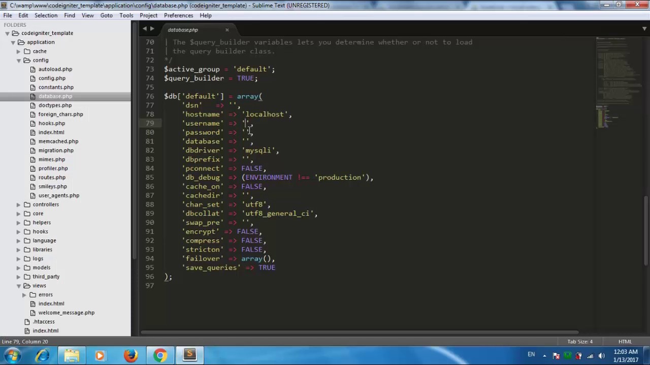 Codeigniter -- How to config database on codeigniter