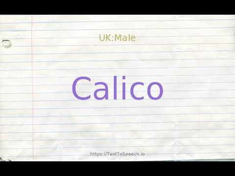 How to pronounce calico
