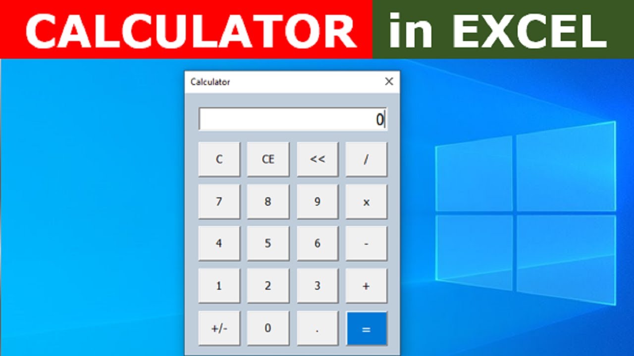 CALCULATOR Standalone with Excel VBA Macros
