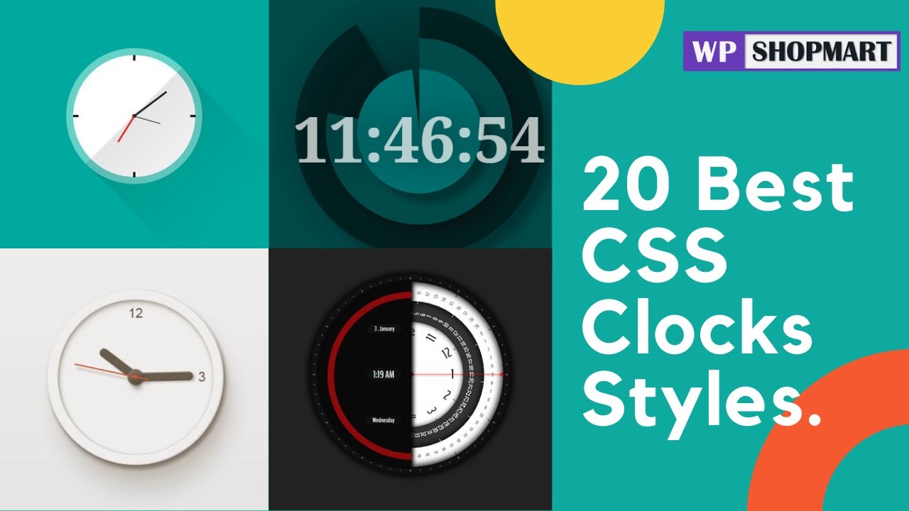 20 Best Free HTML CSS Clocks Styles | Pure CSS Clocks Examples | Wpshopmart