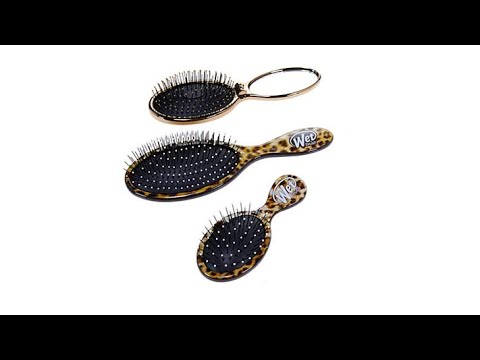 Wet Brush Detangler 3piece Brush Set Leopard