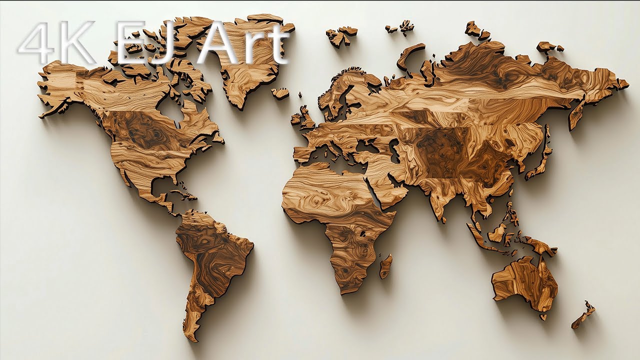 4K World Atlas Odyssey: 1 Hour of Luxe AI-Generated Global Maps | TV Art